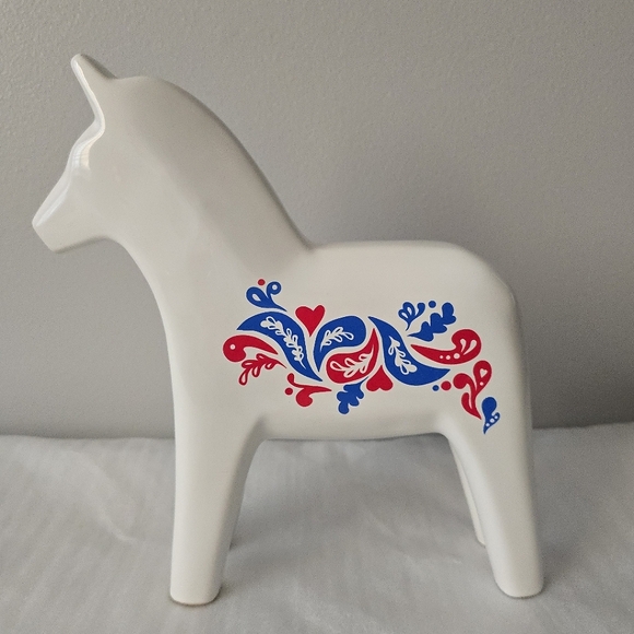 IKEA | Accents | Ikea White Ceramic Horse Dala Folk Art Scandinavian ...